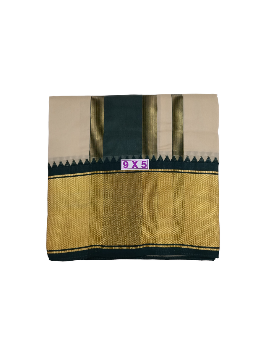EXD814 Exclusive Dhoties Art silk Color Dhoties with 5" Gold Border Si