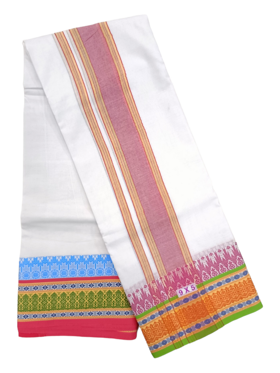EXD744 Men's Traditional Cotton Dhoti With 6"inch Border Dhoti Dhoti w ...