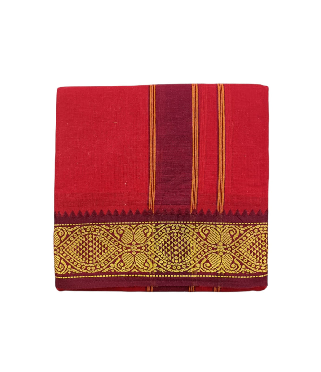 EXD711 Men's Traditional Pure Cotton Color Dhoti With Color Border Siz ...