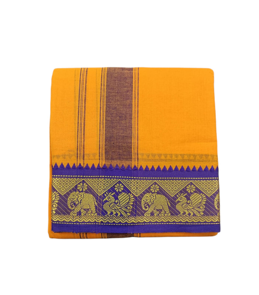 EXD727 Men's Traditional Pure Cotton Dhoti With 3"inch Jacquard Border ...