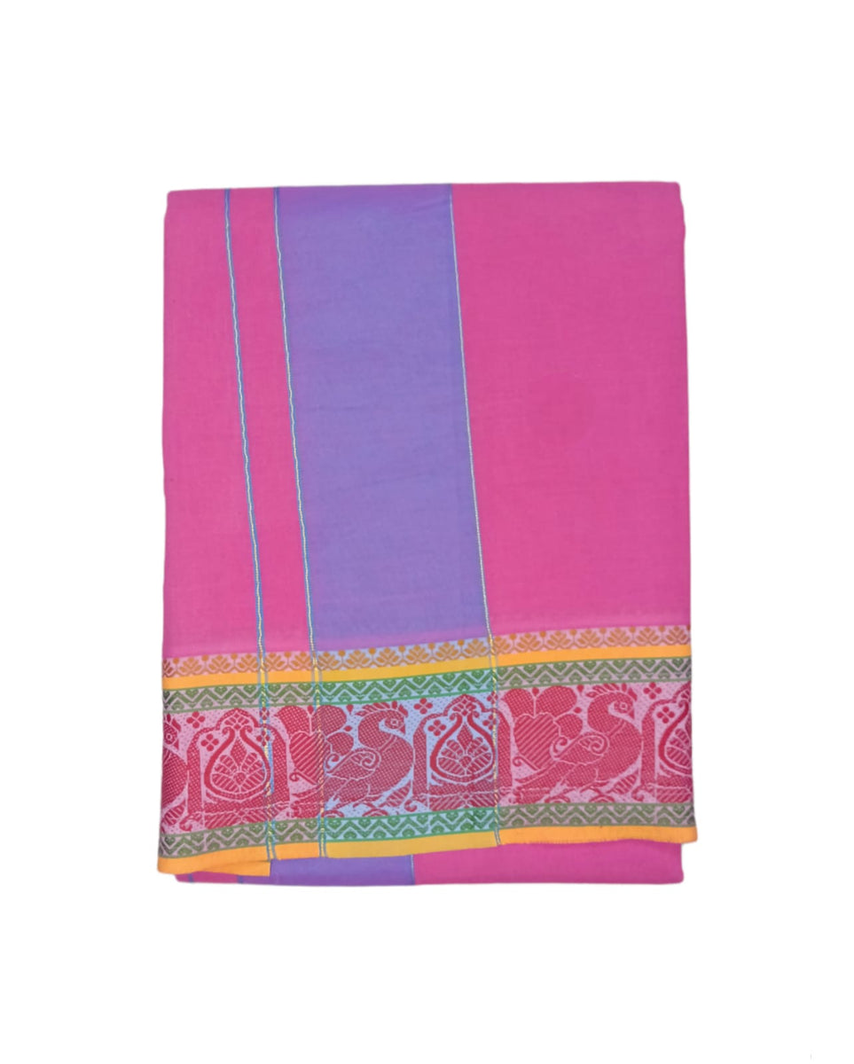 EXD735 Men's Traditional Cotton Color Dhoti With 4" Jacquard Color Bor ...