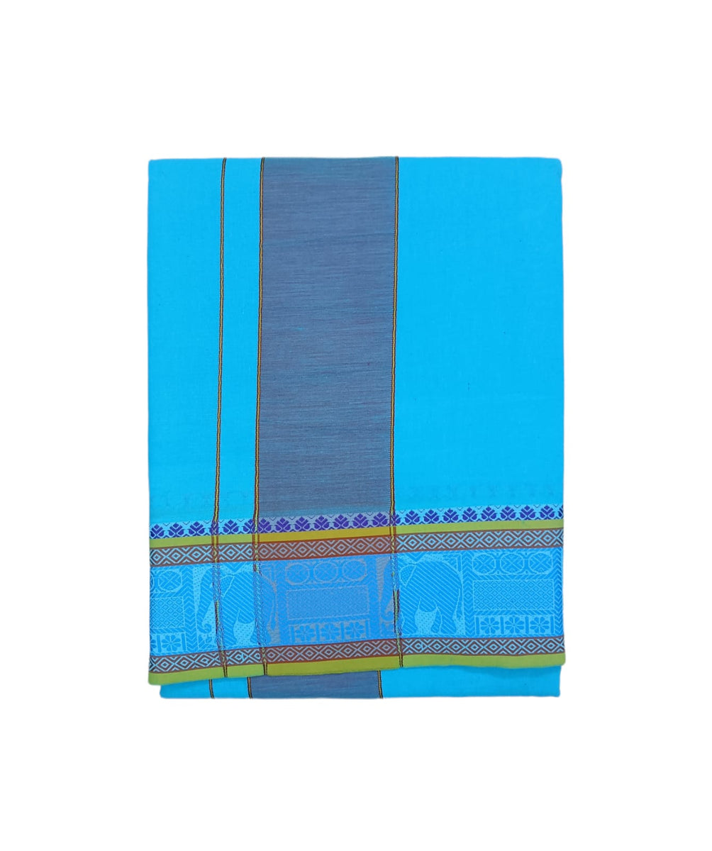EXD735 Men's Traditional Cotton Color Dhoti With 4" Jacquard Color Bor ...