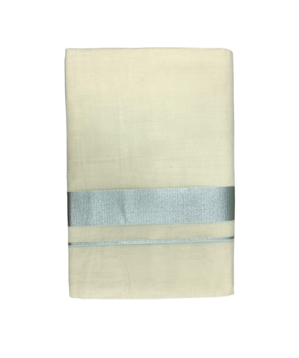 EXD736 Men's Traditional Kerala Mundu Veshti Double Dhoti With Zari Bo ...