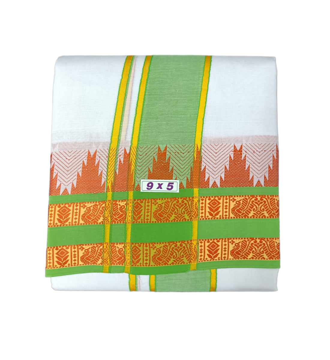EXD745 Men's Traditional Pure Cotton Dhoti With 5.5"inch Tower Border ...
