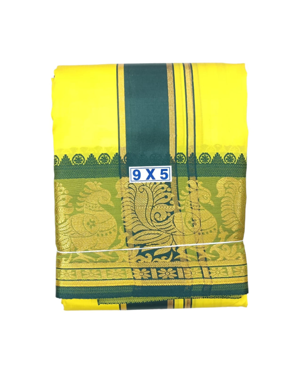 EXD747 Men's Traditional Art Silk Karizma Color Dhoti With 5"Design Za ...